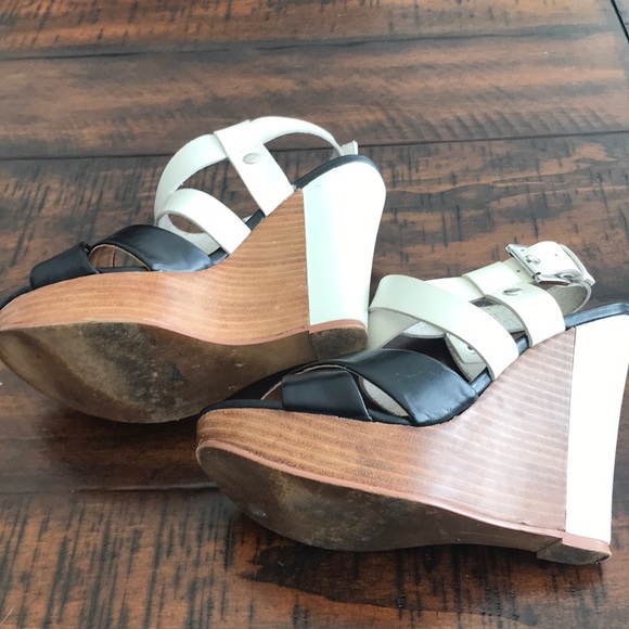 Aldo | Shoes | Aldo Black And White Wedges | Poshmark